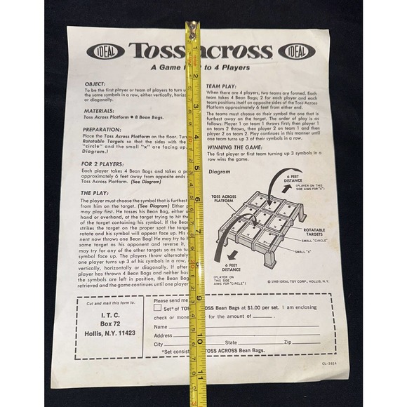 Ideal Toys | Games | St Edition Vtg 1969 Ideal Toys Toss Across ...